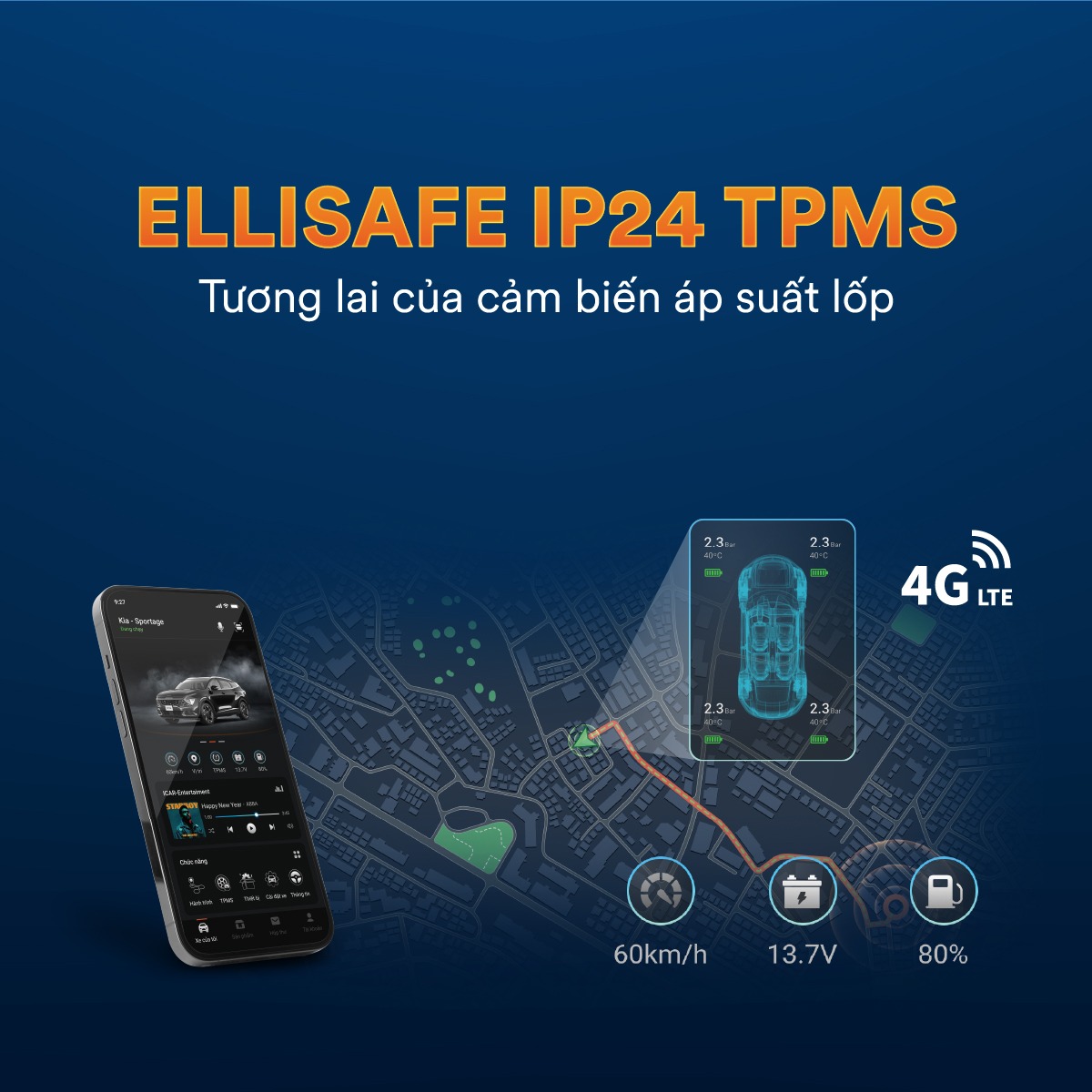 Cảm biến áp suất lốp ICAR Ellisafe IP24 – Saigon Auto Spa
