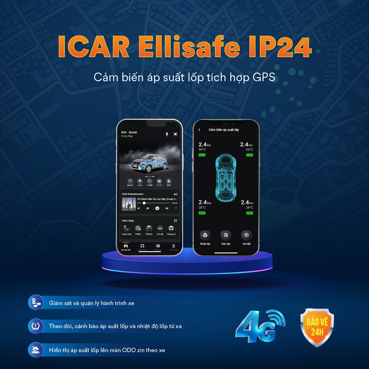 Cảm biến áp suất lốp ICAR Ellisafe IP24 – Saigon Auto Spa